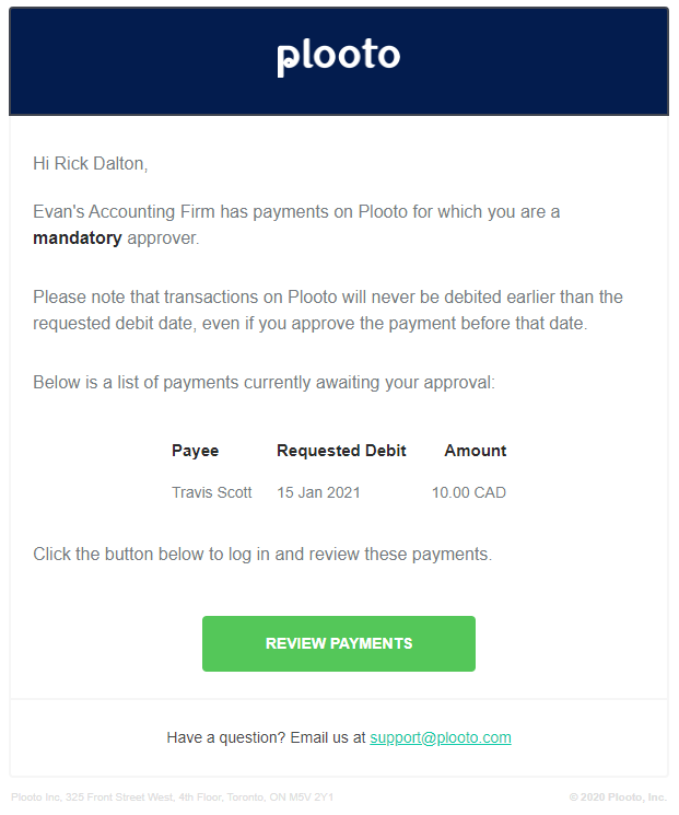 Approving Payments | Plooto Help Center